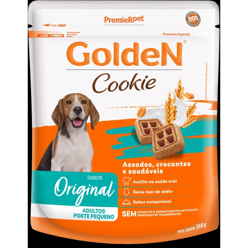 GoldeN Cookie Original Cães Adultos Pequeno Porte 350g - Escorrega o Preço