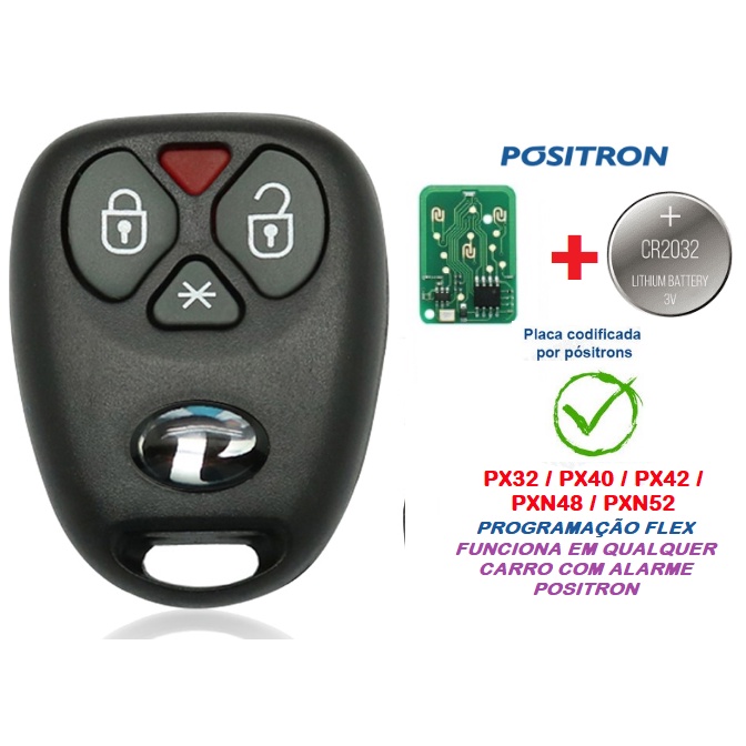 Controle Alarme Positron Modelo PX32 Serve Para Toda Linha | Shopee Brasil
