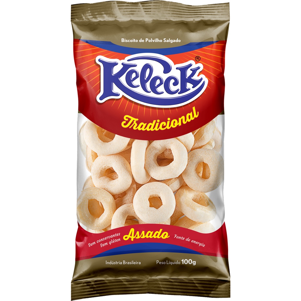 Biscoito de Polvilho Salgado Tradicional keleck 100g | Shopee Brasil