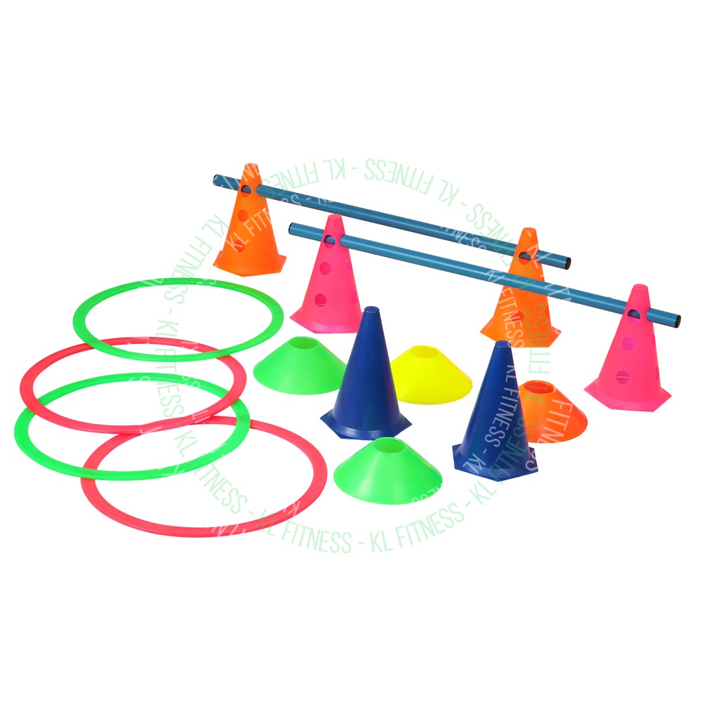 Kit 10 Cones + 10 Argolas + 10 Chapéus + 4 Cone c/ Barreira | Shopee Brasil