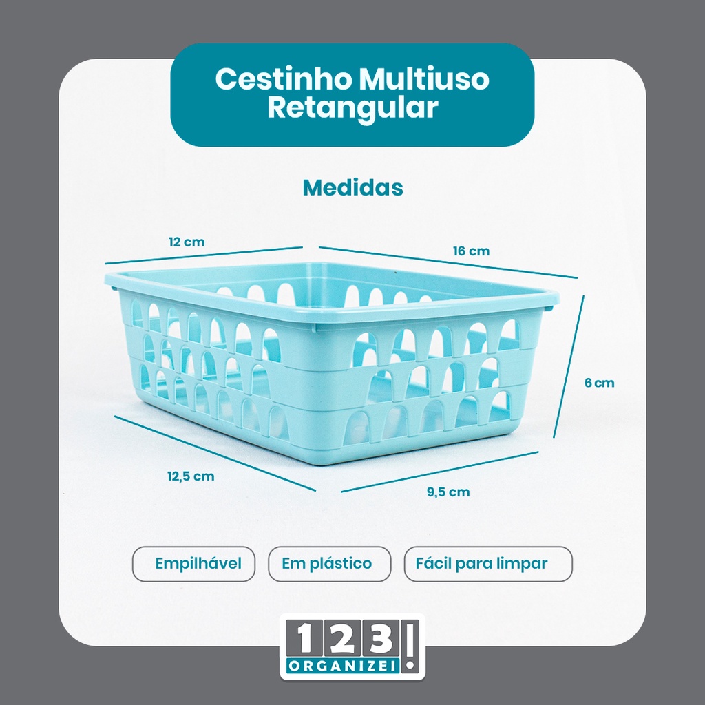 Cesto Multiuso Organizador Pequeno Azul 16x12x6Cm | Shopee Brasil