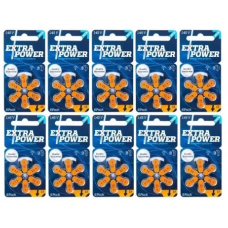 Pilha Aparelho Auditivo 13 Pr48 Extra Power 60 Baterias | Shopee Brasil