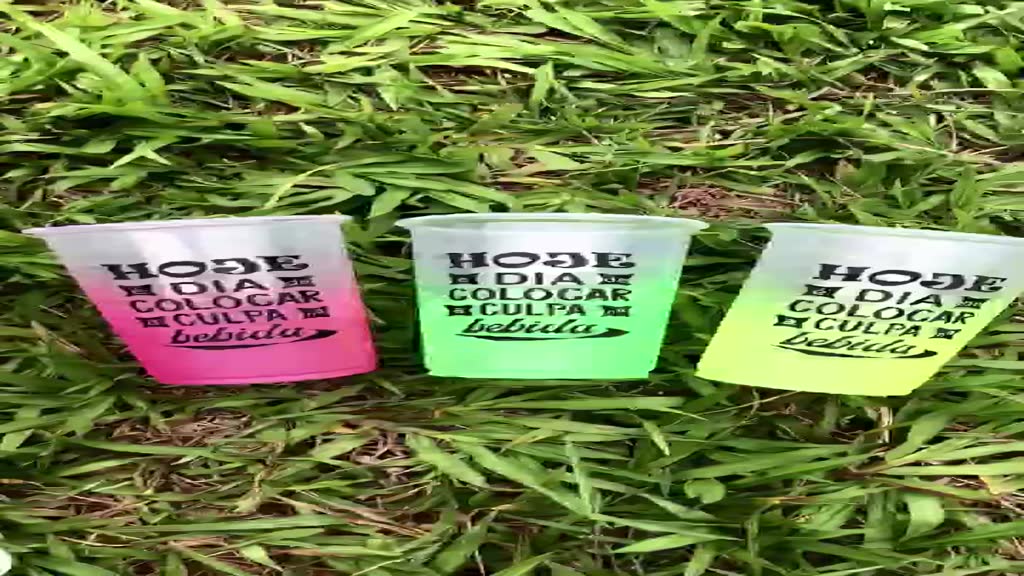 KIT 50 Copos PERSONALIZADOS Descartável NEON COLORIDO Degradê 500ml ...
