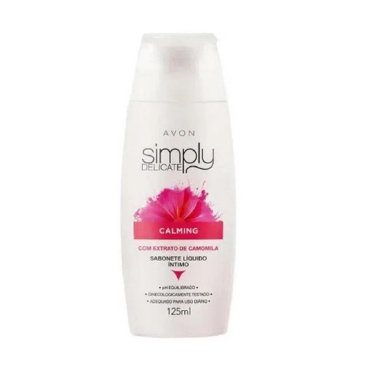 Sabonete líquido íntimo Avon Simply Delicate Calming 250 ml/ 125 ml ...