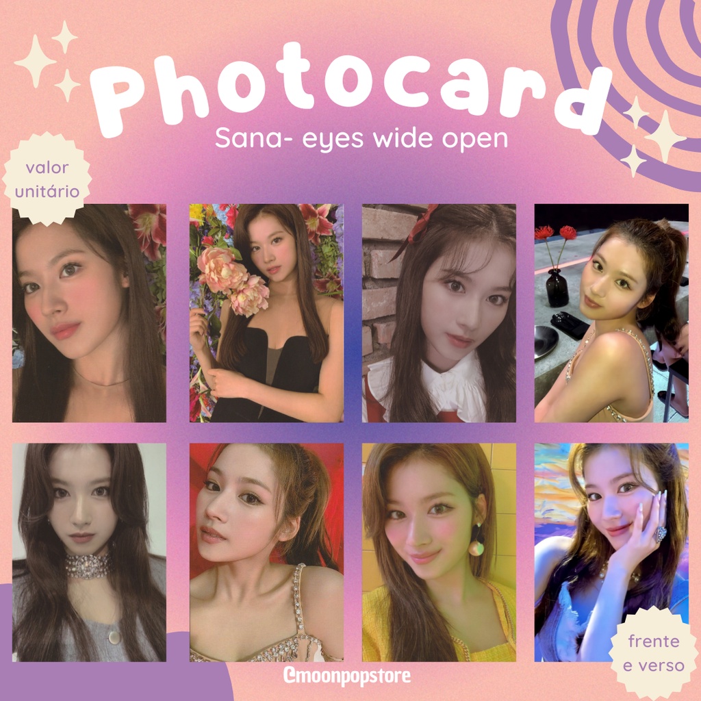 Photocard Kpop Twice Sana Eyes wide open - VALOR POR UNIDADE- Fanmade ...