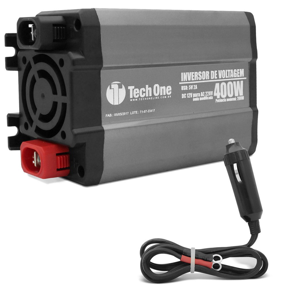 Inversor De Voltagem Tech One 400w 12v Para 220v Usb | Shopee Brasil
