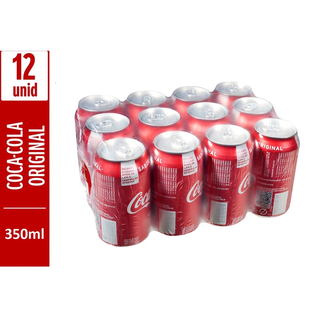 Refrigerante Coca Cola sabor ORIGINAL - lata 350 ml x 12 - Coke Coca ...
