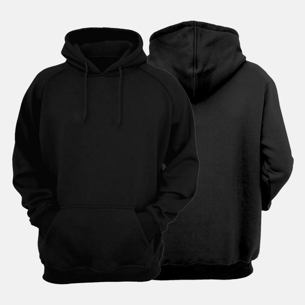 Moletom Unissex Blusa de Frio com Capuz e Bolso Canguru Promoção Preto ...
