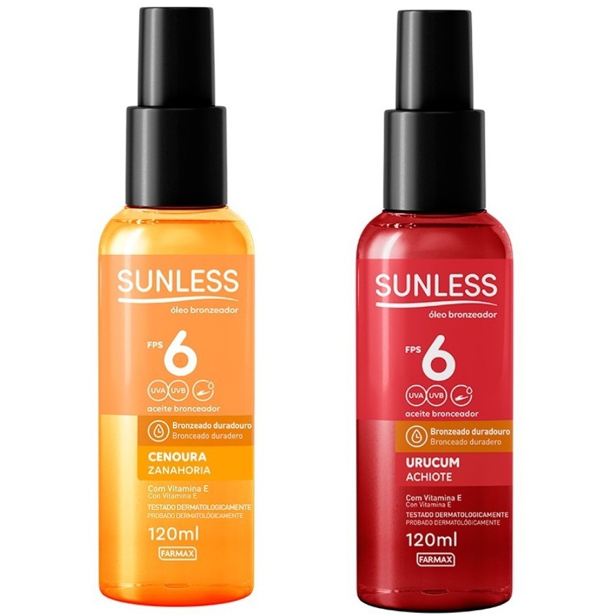 Óleo Bronzeador Sunless FPS 6 com 120ml | Shopee Brasil