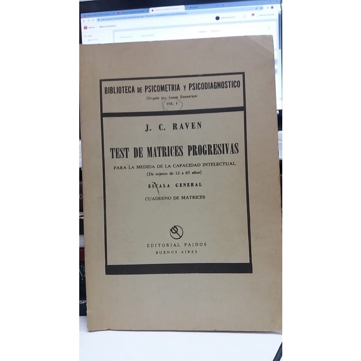 Test De Matrices Progresivas - Escala General - J.c Raven | Shopee Brasil