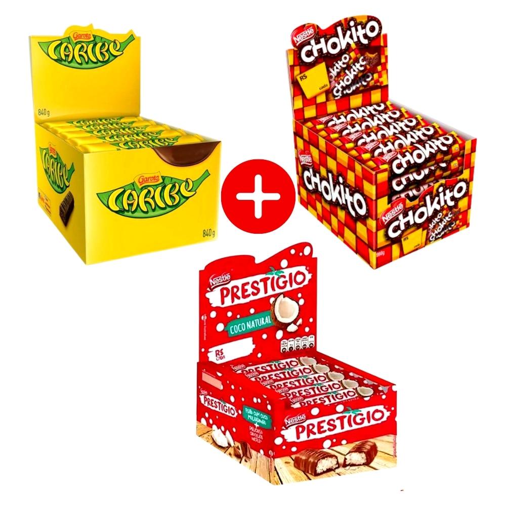 Kit Chocolate Caribe + Prestígio + Chokito NESTLÉ- 1 Caixa De Cada ...
