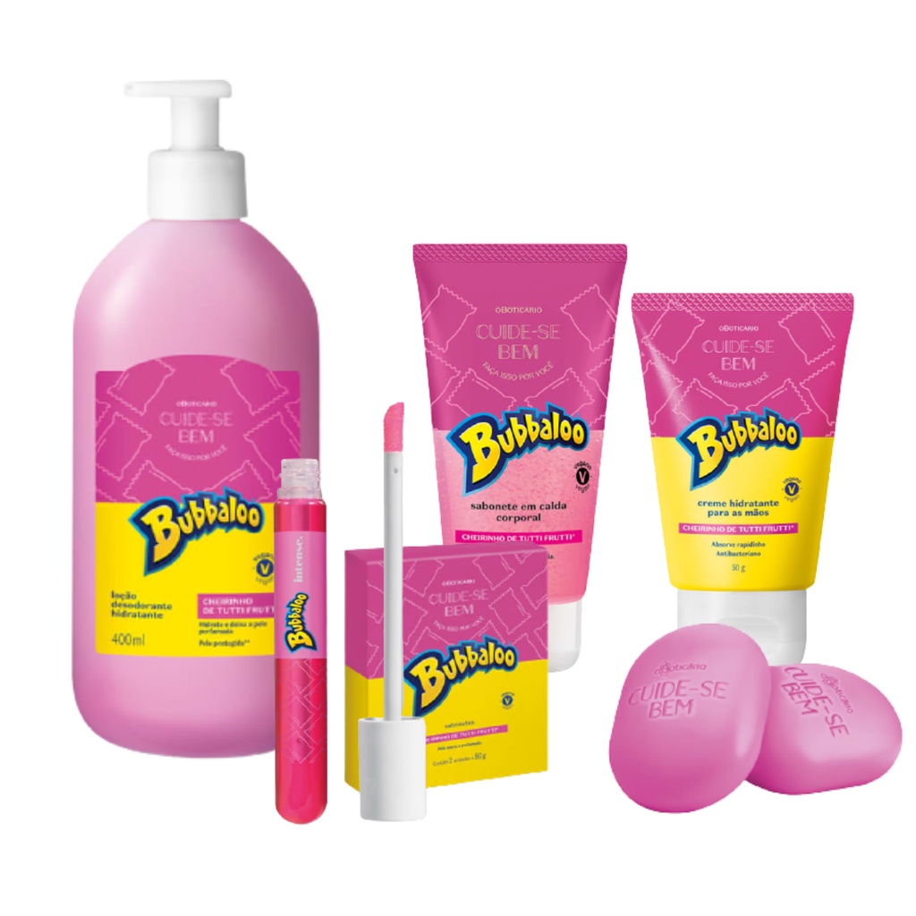 kit Linha Cuide-se Bem BUBBALOO O Boticário Lançamento gloss | Shopee ...
