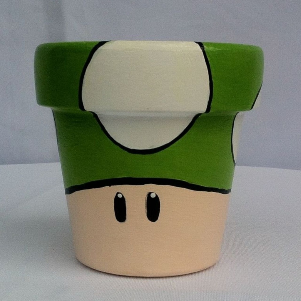 vaso de planta modelo TOAD verde (super Mario) | Shopee Brasil