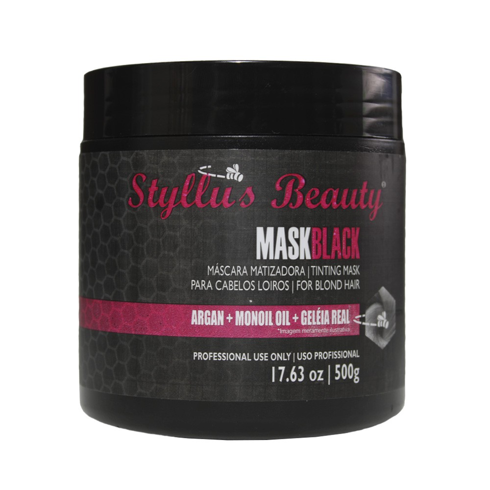 Mascara capilar matizadora Black efeito platinado Styllus Beauty 500gr ...