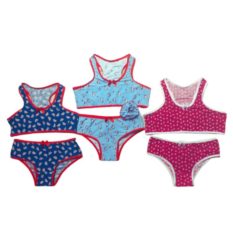 Conjunto infantil calcinha e top nadador liganete estampada. | Shopee ...