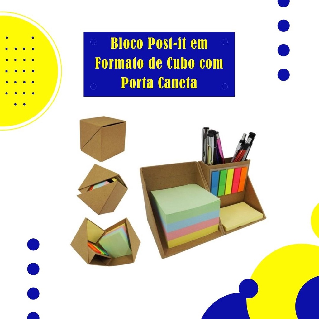 Bloco Post-it em Formato de Cubo | Shopee Brasil