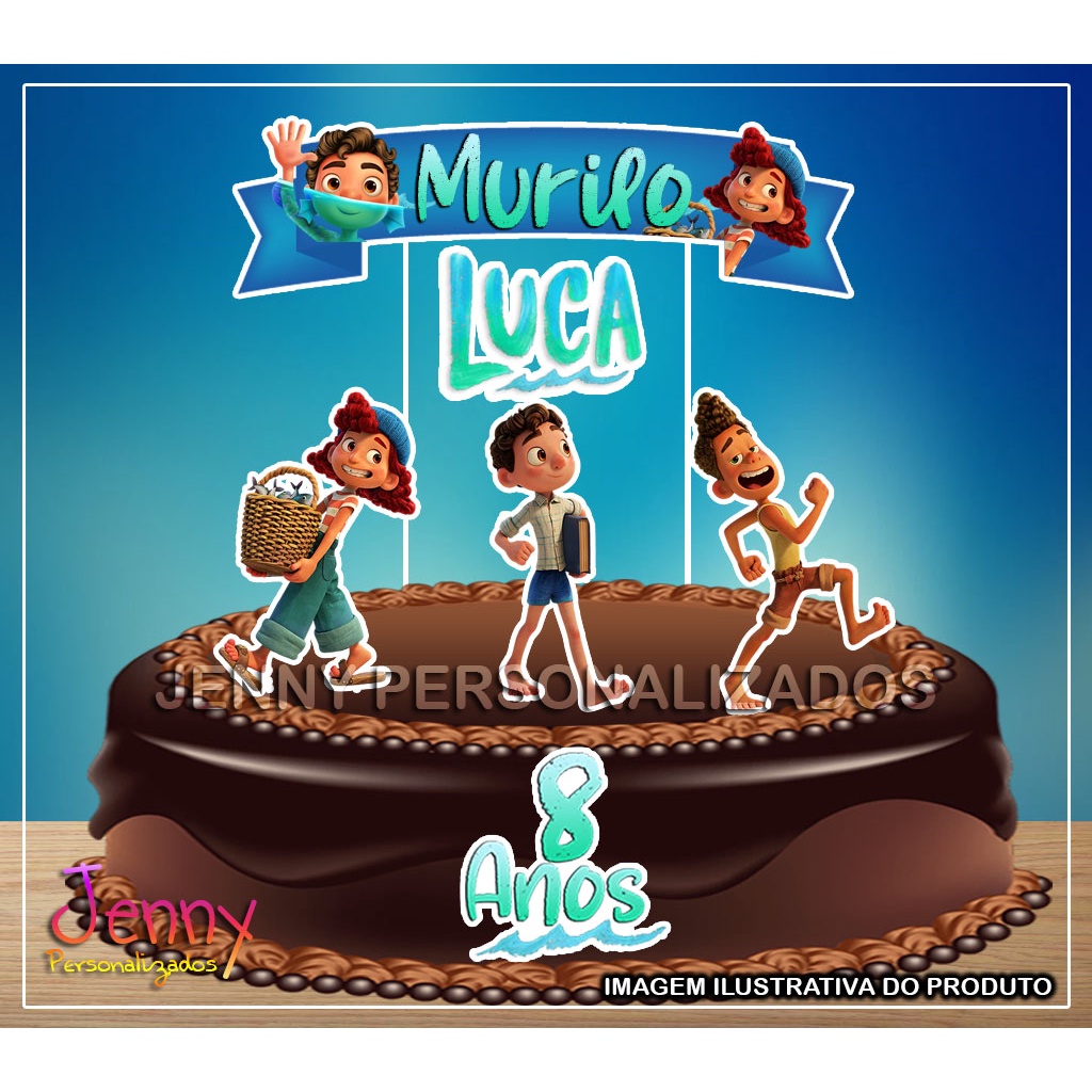 Topo Topper de Bolo Lucca Personalizado Filme Desenho | Shopee Brasil