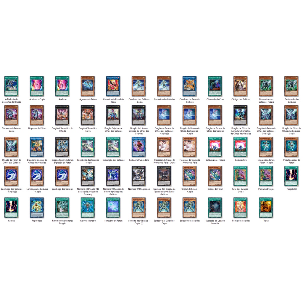 Cartas Yugioh Deck Olhos Galaxia New 59 Cartas Orica Tcg Yu Gi Oh