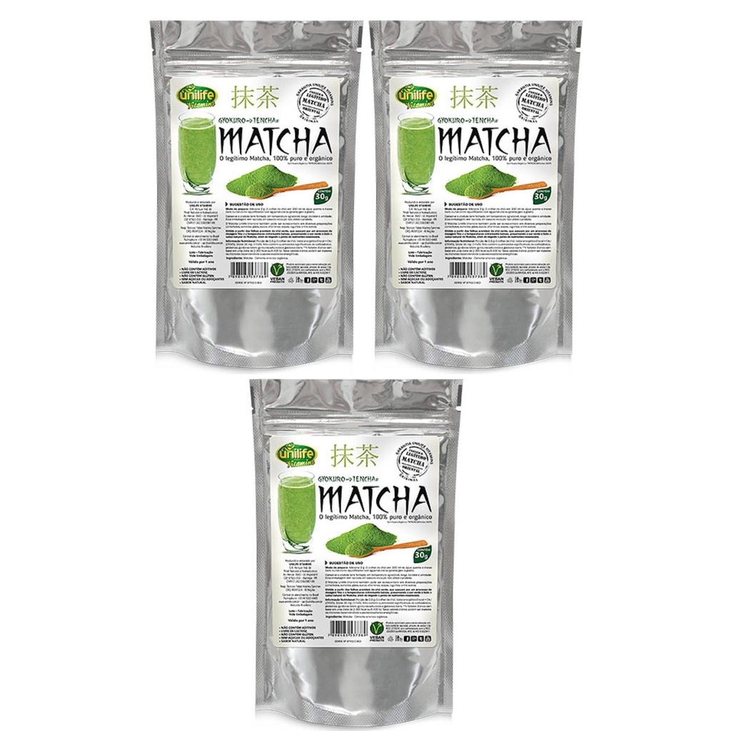 Kit com 3 Matchas Premium 30g Unilife Original Original | Shopee Brasil