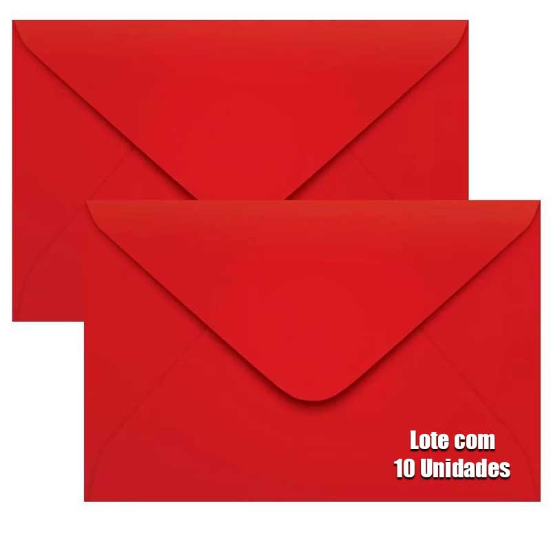Envelope Carta Vermelho Color Scrity 16x11cm Padrao Correio 25 Unidades ...