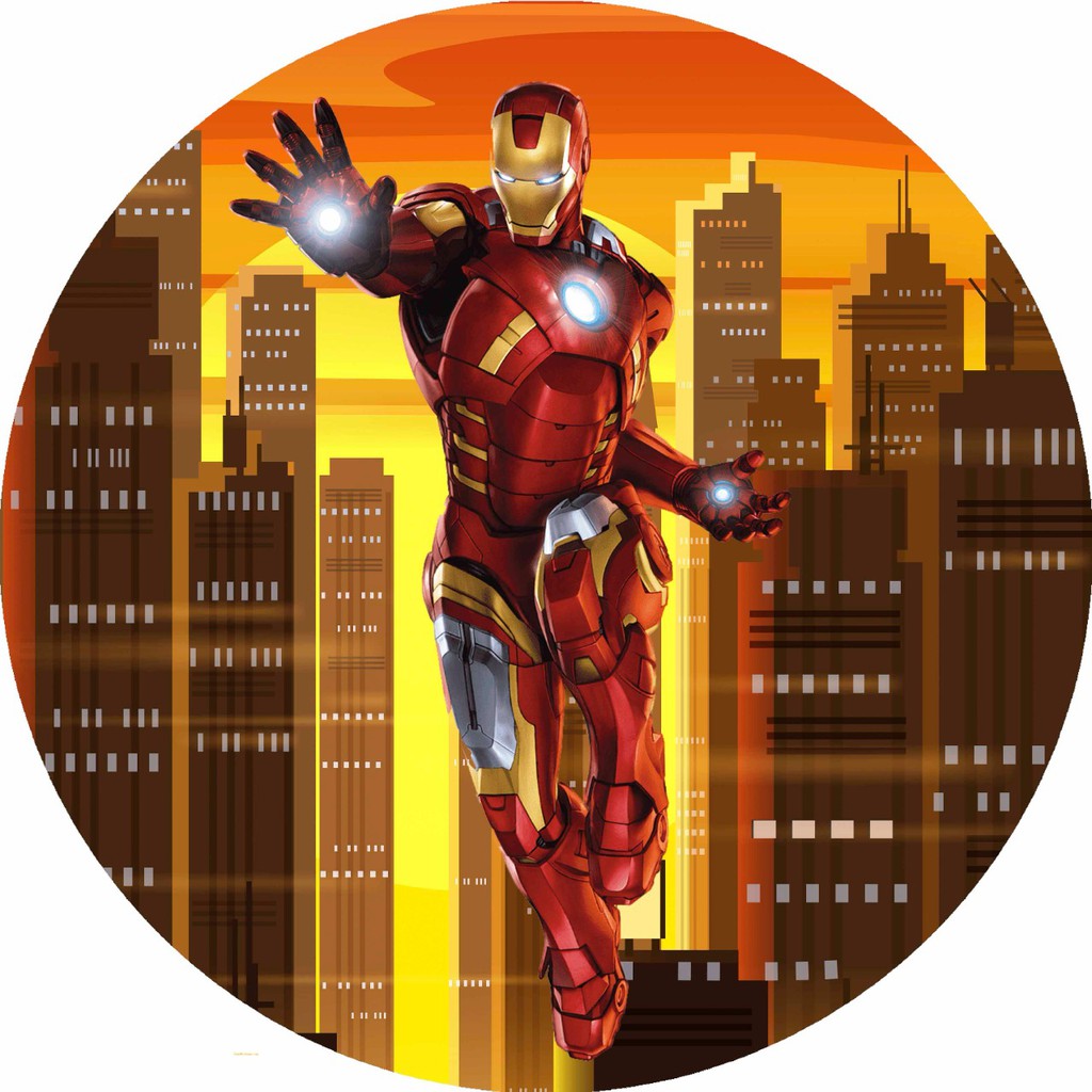 Painel Redondo Tecido Sublimado Homem De Ferro 1,30 | Shopee Brasil