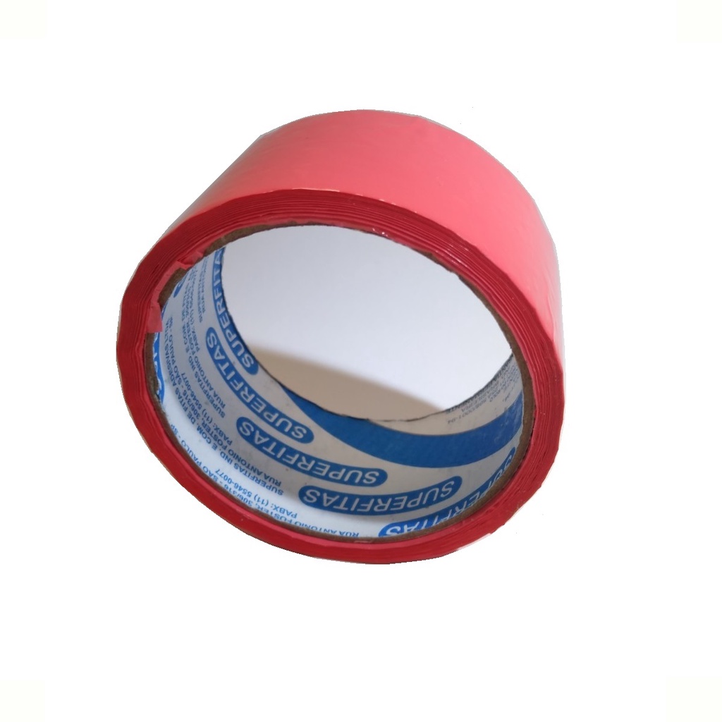 Fita Adesiva 45mmx40m Vermelho Durex Largo - 8 Rolos | Shopee Brasil