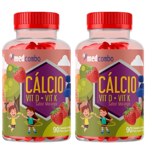 Kit Com 2 Calcio Kids Infantil Suplemento Com Vitamina D e K 600mg ...