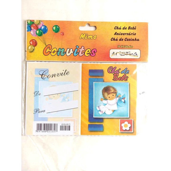 convite mimo- cha de bebe com 10 unidades - cristina | Shopee Brasil
