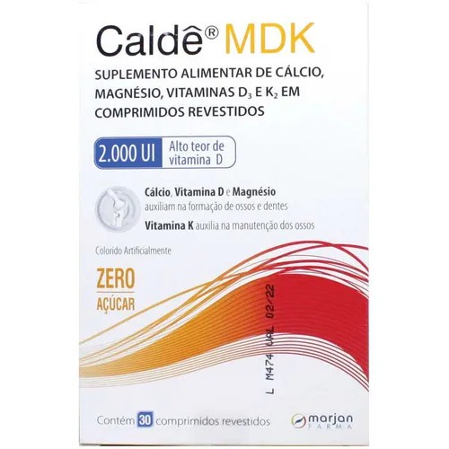 Caldê MDK 2000UI C/ 30 Comprimidos Revestidos | Shopee Brasil
