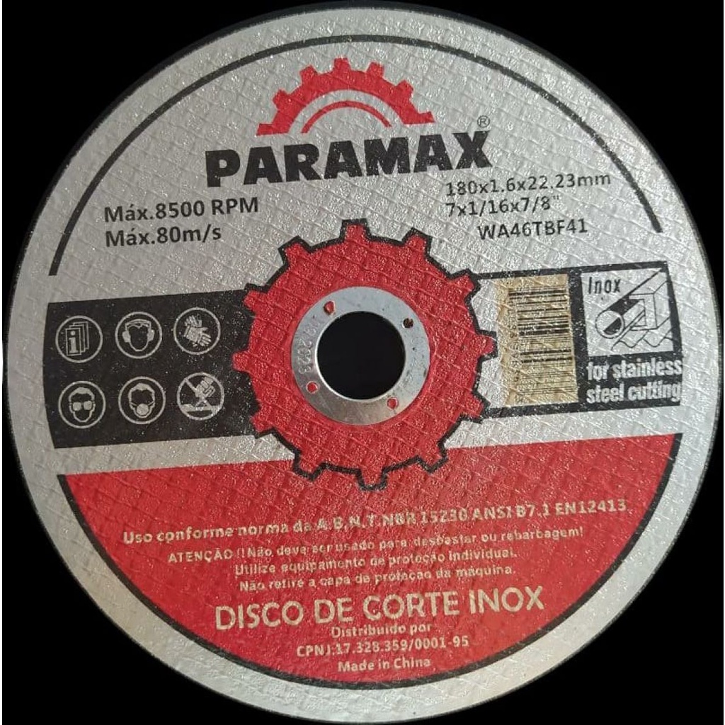 DISCO DE CORTE AÇO INOX 7" - PARAMAX kit 10un | Shopee Brasil