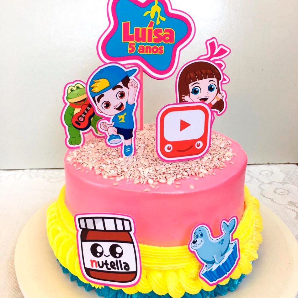 Topper Topo de Bolo Festa Personalizada Luccas Neto Menina | Shopee Brasil