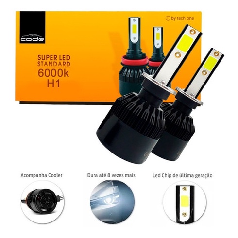 Par De Lampadas Ultra Super Led Code Tech One H1 6000k | Shopee Brasil