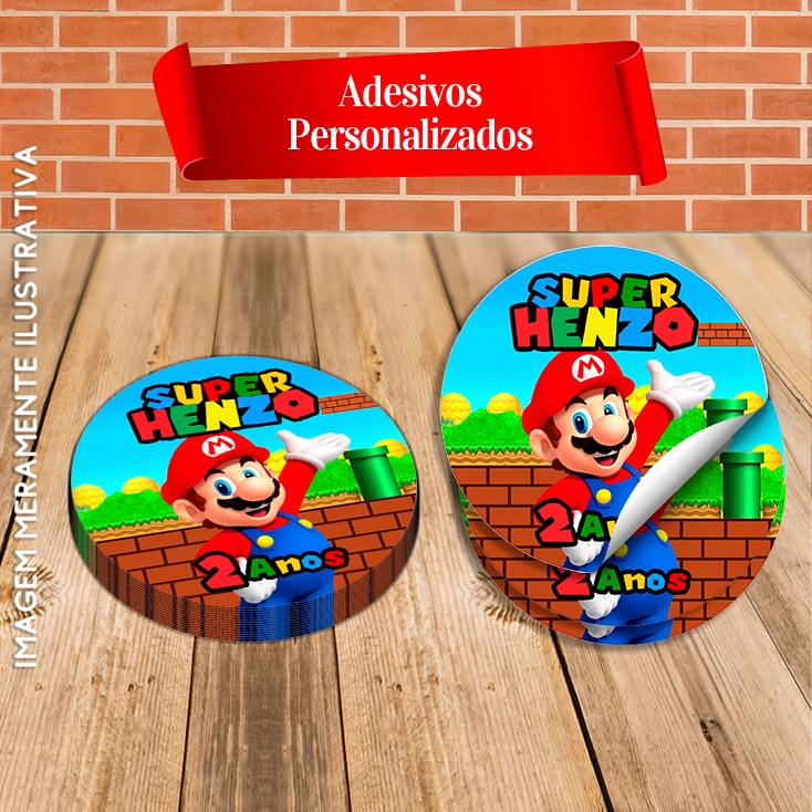 Adesivos Redondos Personalizados Mario Bros | Shopee Brasil