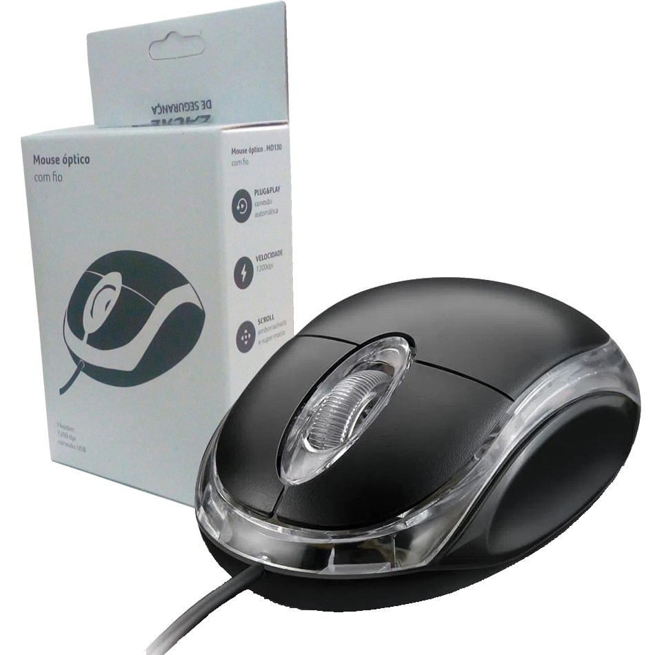 Mouse Básico Preto Clássico Óptica Usb 1200 Dpi Multilaser | Shopee Brasil