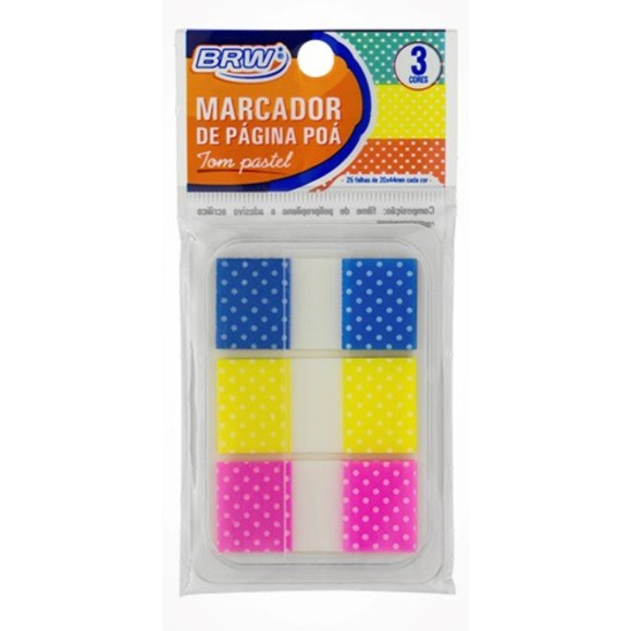 Marcador de paginas 20x44mm - Poá, dispenser - 3 cores | Shopee Brasil