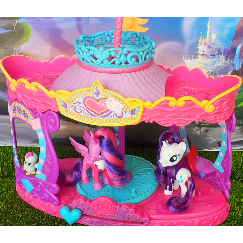 My little pony Playset - Carrossel Rarity - 2 pôneis e pet - Original Hasbro | Shopee Brasil