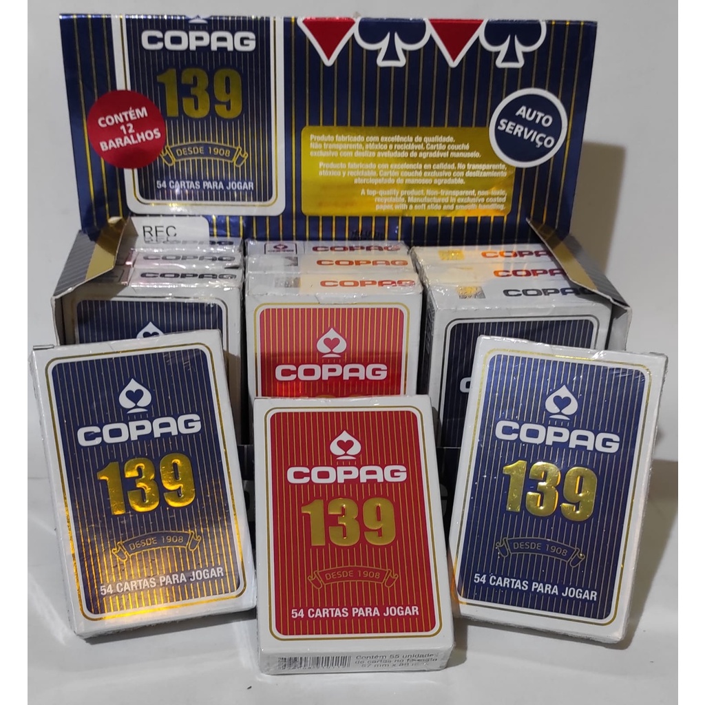 Kit 2 Jogo Baralho Profissional Copag 139 Original 54 Cartas | Shopee Brasil