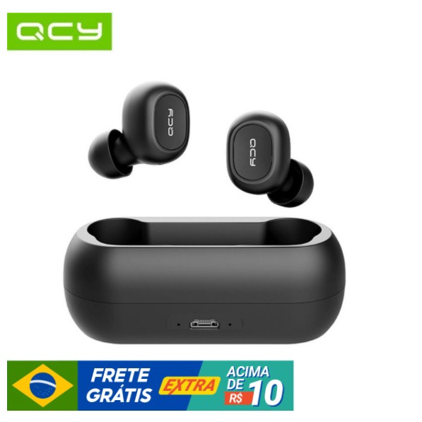Fone de Ouvido QCY T1C TWS Bluetooth 50 sem Fio Wi-Fi/Fones de Ouvido Estéreo com Baixo ...