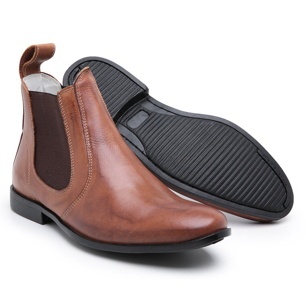 Bota Chelsea Masculina Couro | Shopee Brasil