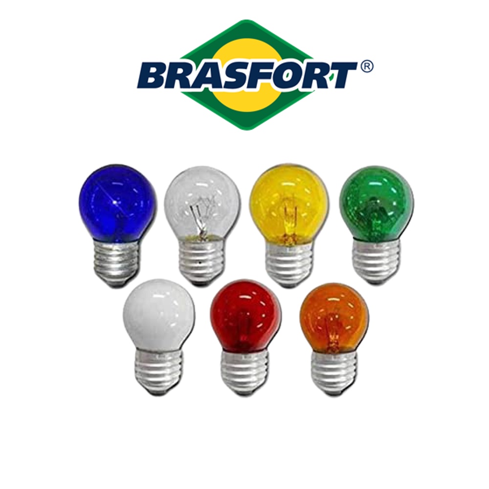 Kit com 12 Lâmpada Bolinha Colorida 15w E27 127v 220v Brasfort | Shopee ...