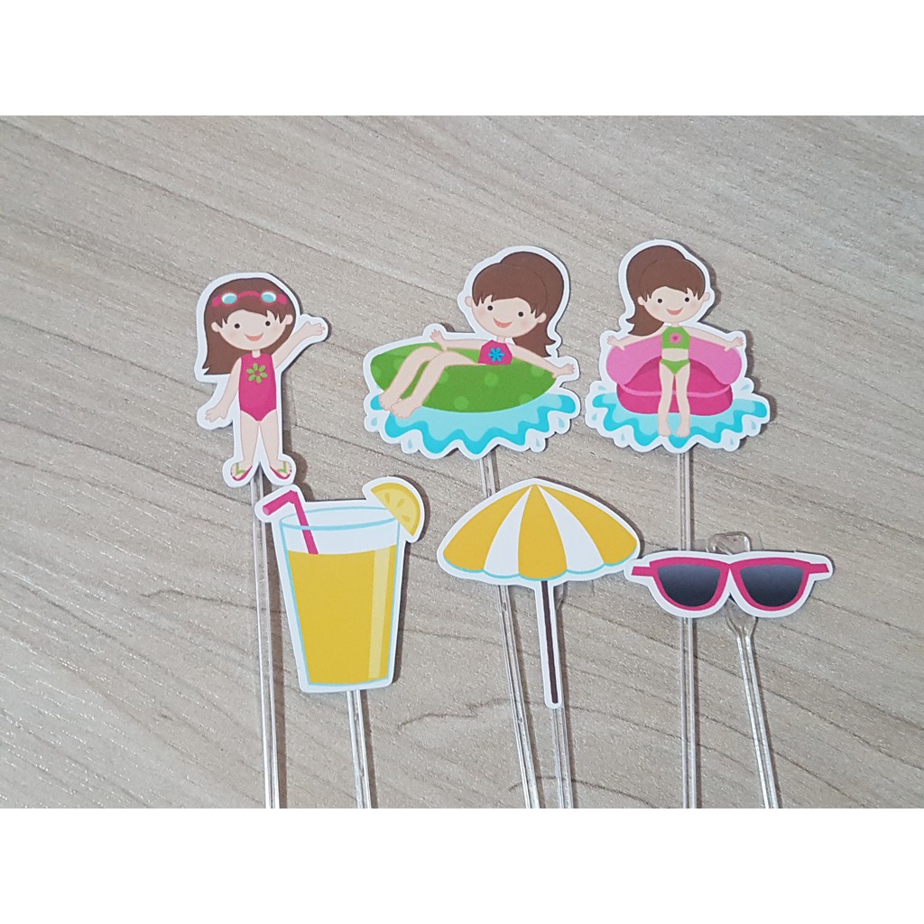 Toppers para doces docinhos festa infantil tema Pool party festa na ...