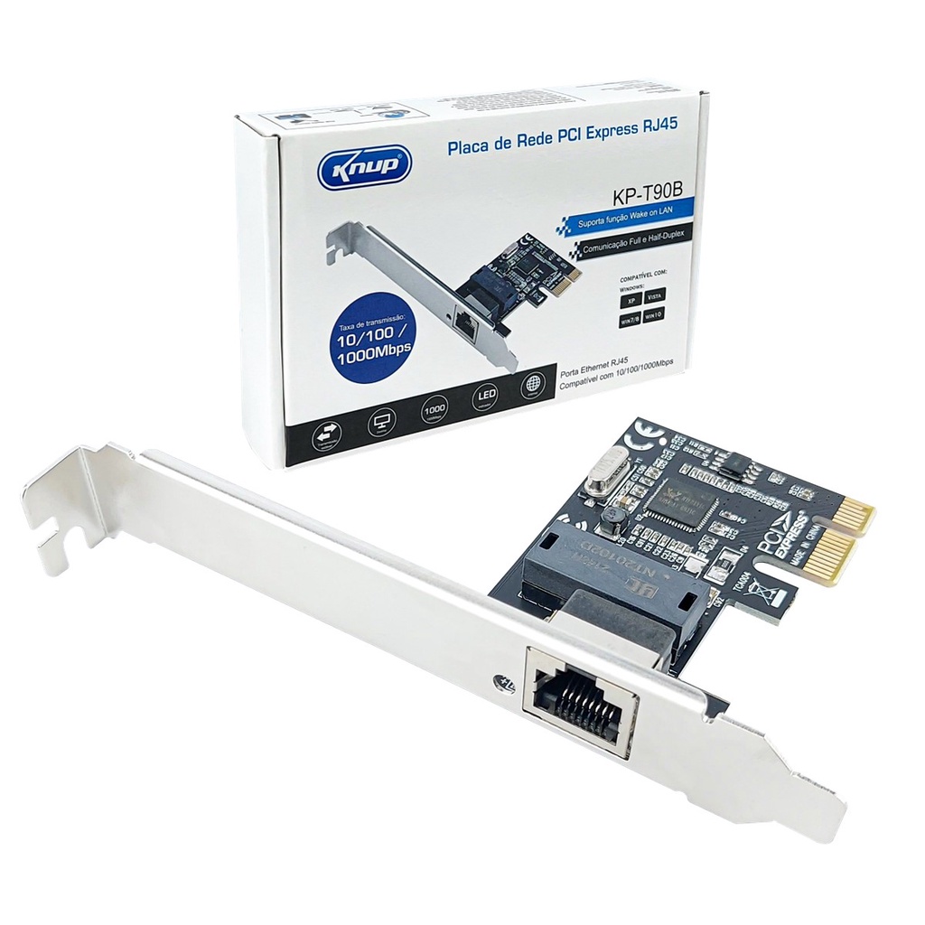 Placa de Rede Gigabit PCI Express 1000Mbps RJ45 Ethernet Lan 10 100 ...