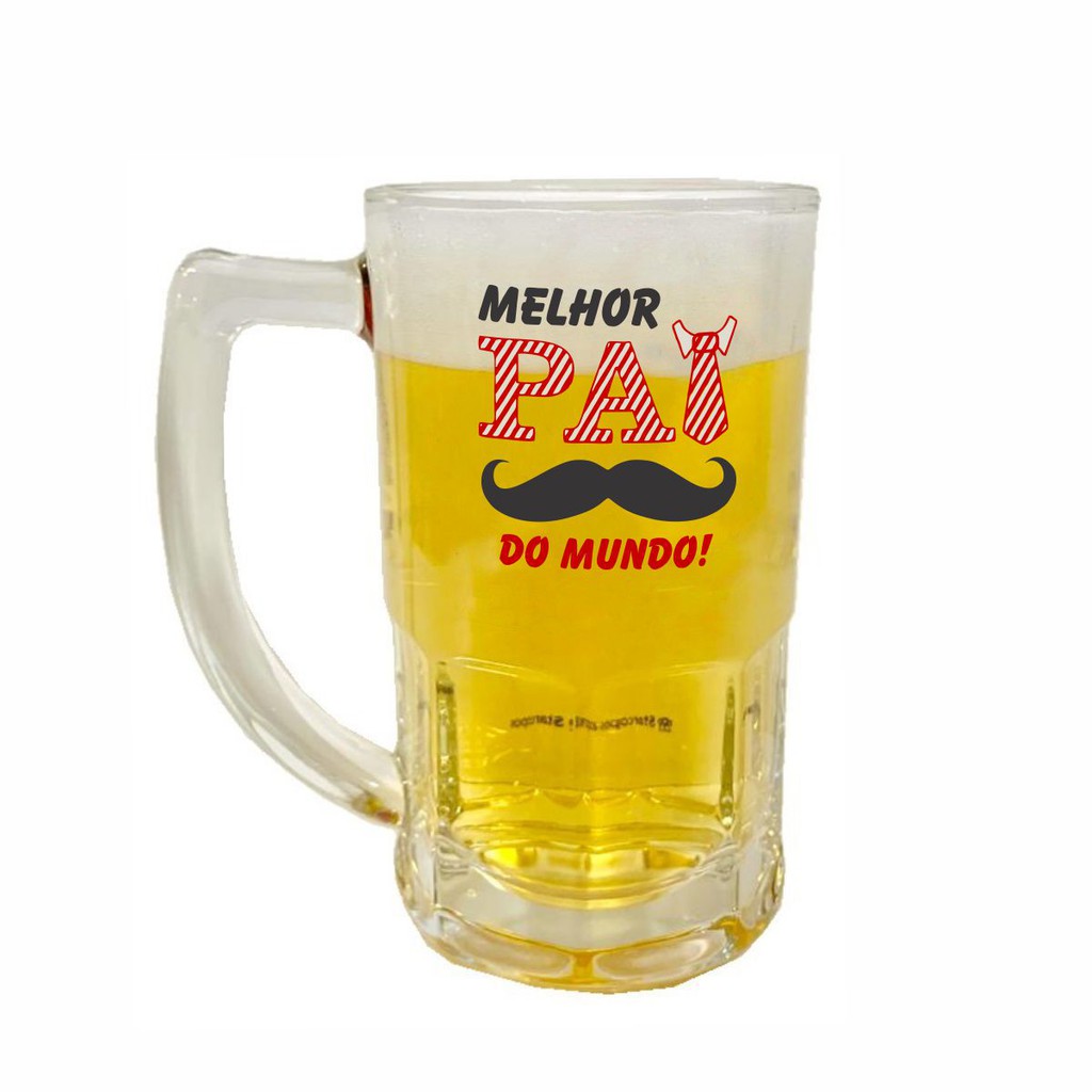 Caneca de Chopp de Vidro Melhor Pai do Mundo (340ml) | Shopee Brasil