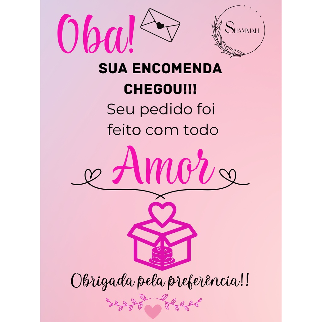 Oba sua encomenda chegou; Cartão de agradecimento; Cartão Flyer; Postal ...