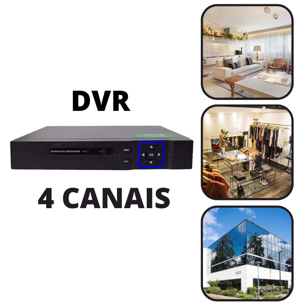Dvr Gravador 4 Canais Full Hd 1080p 2mp 5em1 Acesso Celular P2p Nuvem ...
