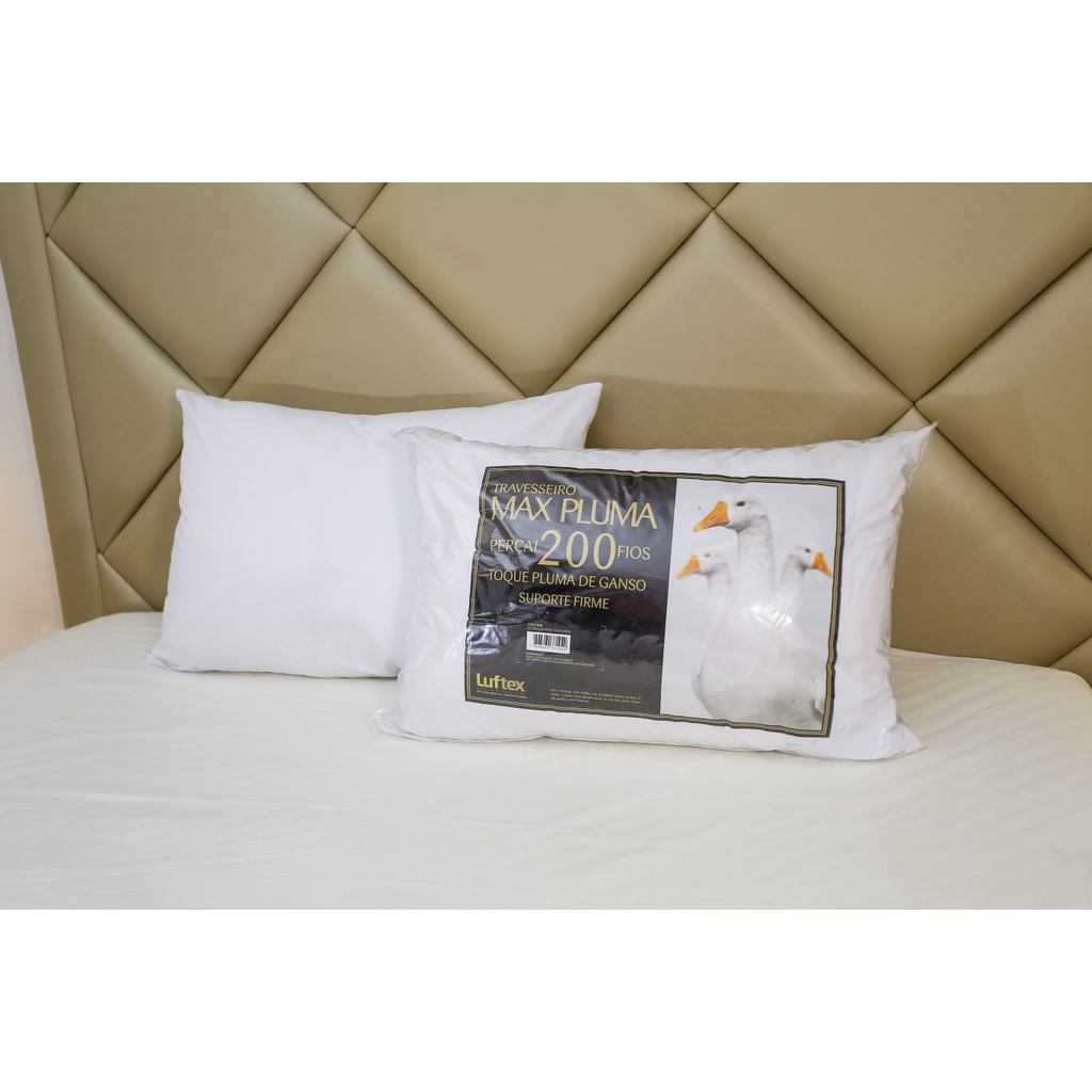 Travesseiros Max Pluma Percal 200 Fios Toque Pluma De Ganso Luftex ...