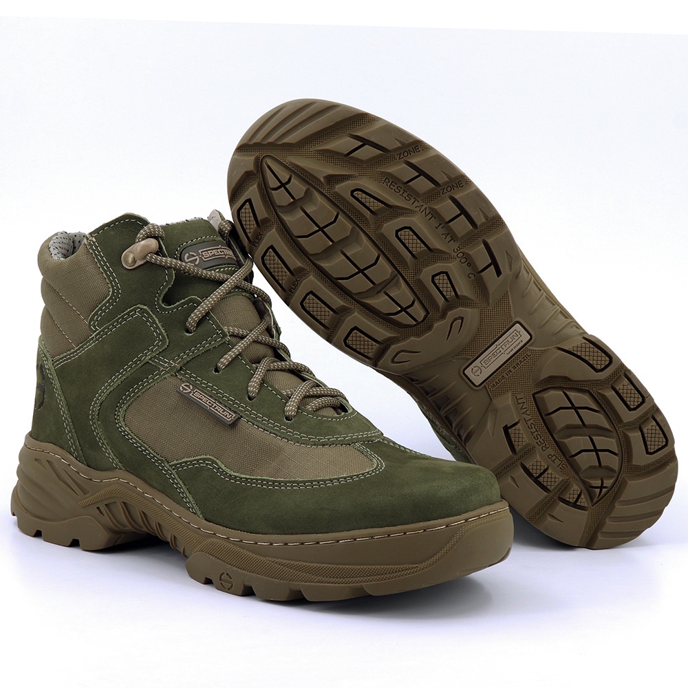 Bota Masculina Evoque Verde militar em couro legitimo tatica | Shopee ...
