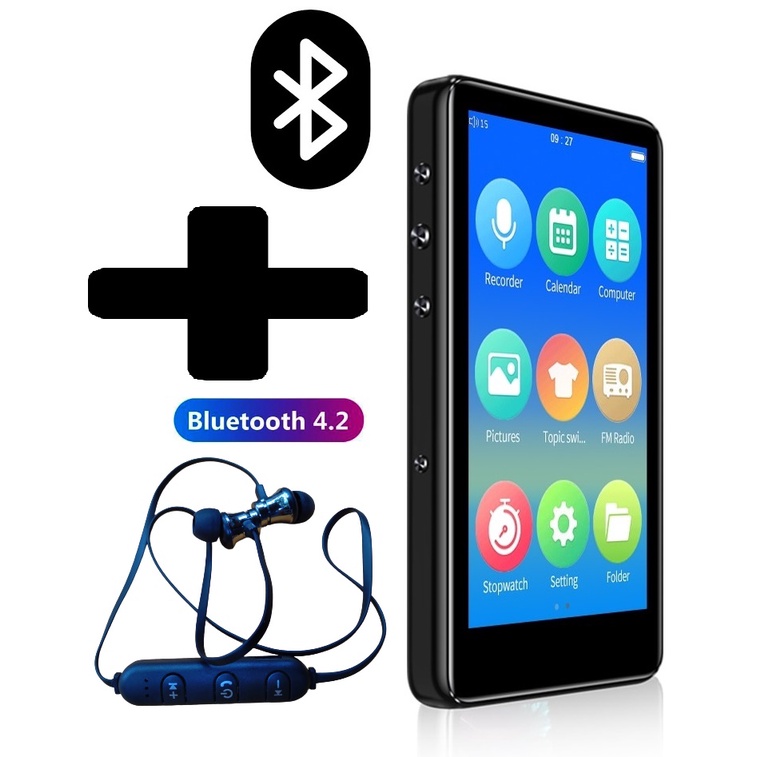 Mp4 Player 16GB Modelo iPod shuffle com Bluetooth 5.0 Fone Bluetooth ...