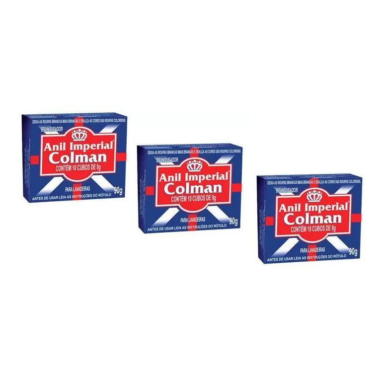 KIT COM 3 Anil Colman Imperial Caixa Com 10 Cubos 9g | Shopee Brasil