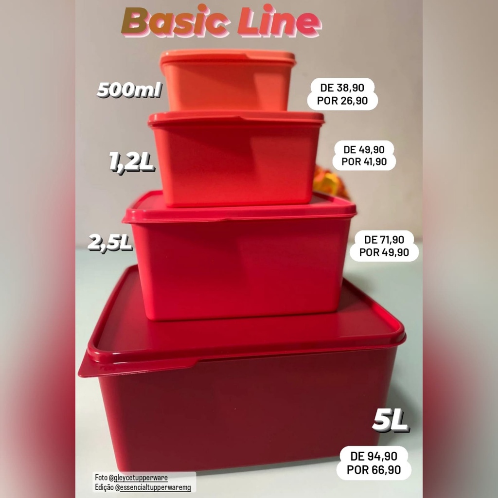 Kit Basic Line 4 Peças Tupperware Completo | Shopee Brasil